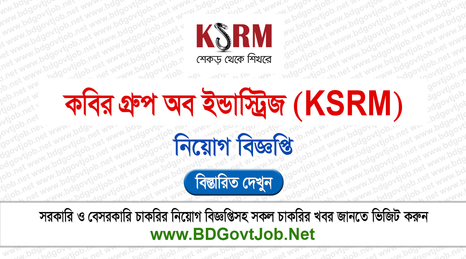 কেএসআরএম গ্রুপ নিয়োগ বিজ্ঞপ্তি ২০২৬ KSRM Group Job Circular 2026 | BD ...