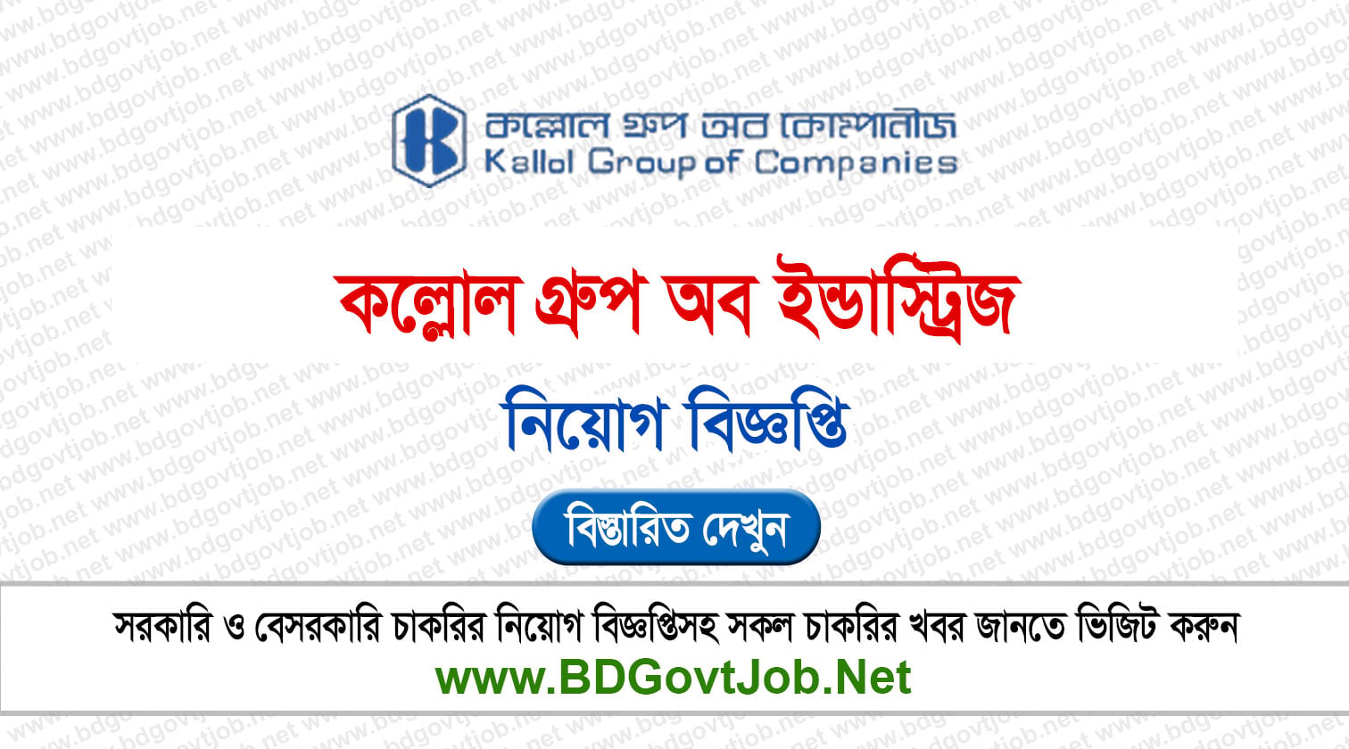 কল্লোল গ্রুপ নিয়োগ বিজ্ঞপ্তি ২০২৬ Kallol Group Job Circular 2026 | BD ...